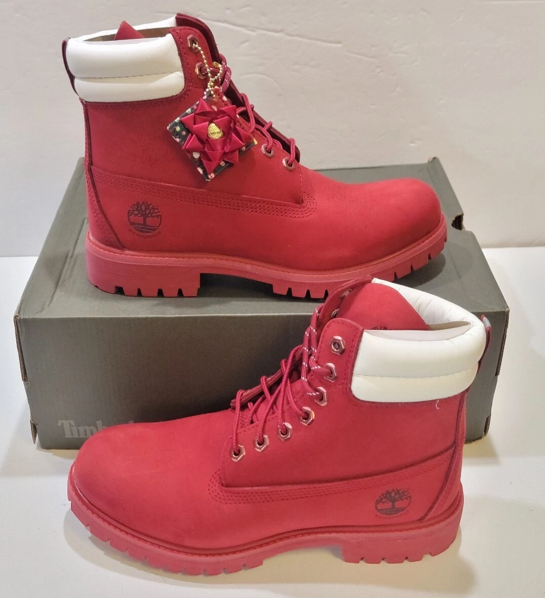 All Red Timberland Boots