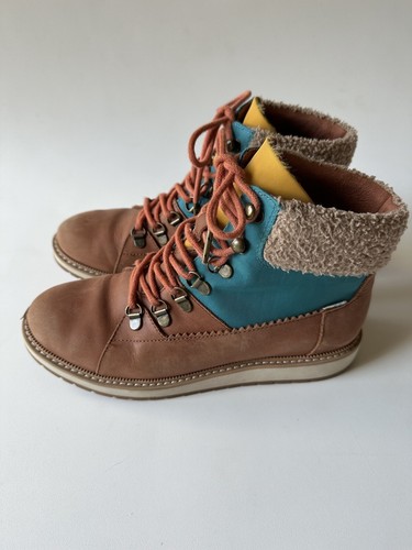 TOMS Womens Brown Mixed Media D-Waterproof Mesa Round Toe Leather ...