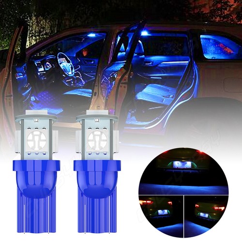 2x T10 5-LED Car Interior Light Parker Bulb Blue For NISSAN NAVARA 1997 ...