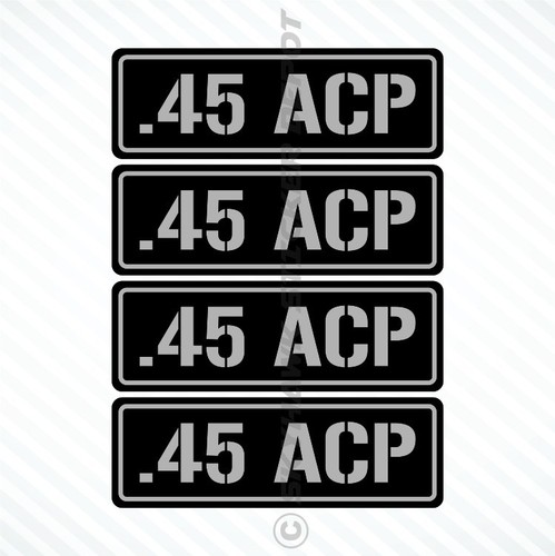 .45 Caliber Ammo Bullet Set Vinyl Decal Bumper Sticker Molon Labe Car ...