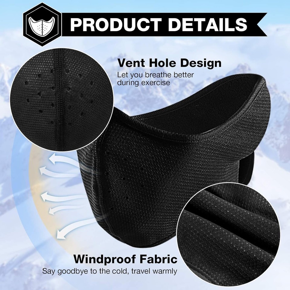 3 Pack Winter Half Face Mask for Cold Weather Adjustable Windproof ...