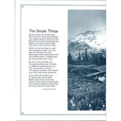 The Simple Things Garnett Ann Schultz 1970s Poem Retro Kitsch Wall Art ...
