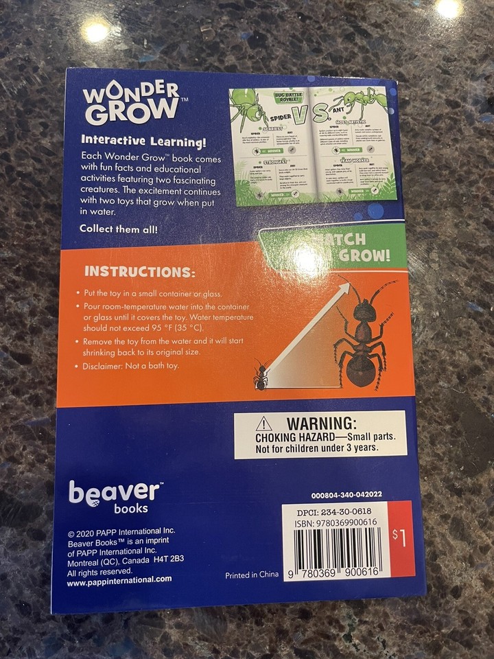 Wonder Grow Volume 3 Spider vs Ant - Beaver Books - Toys Expand In ...