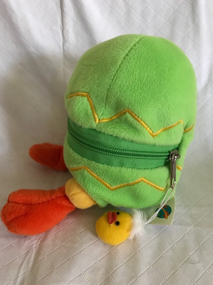 Good Stuff Plush Green Easter Egg Unzips Removable Chick Plush Beanie ...