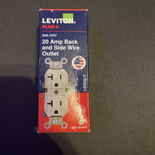 Leviton 20 amps 125 volt Duplex Light Almond Outlet CBR20 New ...