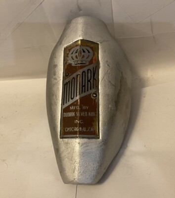 MONARCH SILVER KING Aluminum Bicycle Badge & Front. Used. Sold for ...