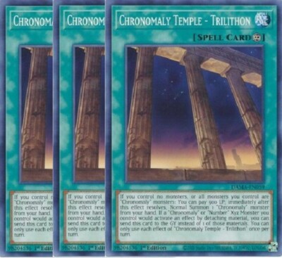 Yugioh Chronomaly Temple Trilithon x 3 - 1st Edition NM - Free ...