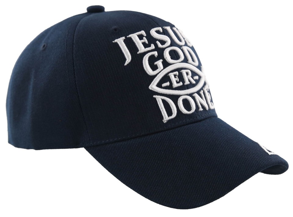 NEW! JESUS GOD ER DONE JESUS FISH CHRISTIAN BALL CAP HAT NAVY | eBay