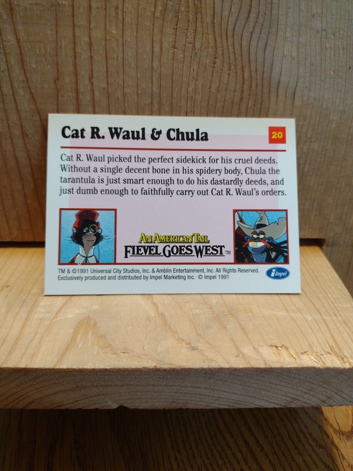 1991 Fievel Goes West Trading Card: #20 Cat R. Waul & Chula. Ft5 | eBay