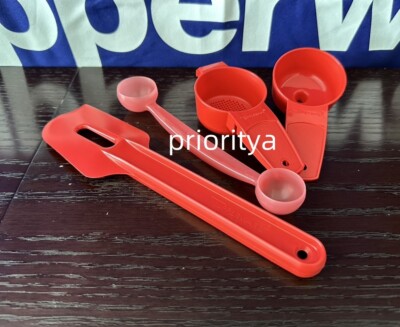 Tupperware Gadget Melon Baller Mini Funnel Strainer Paddle Spatula Red ...