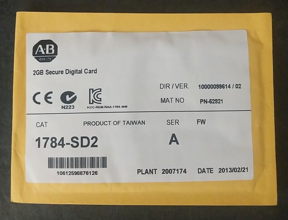 NEW Allen-Bradley 1784-SD2 Secure Digital Memory Card 2GB 1784SD2 US ...