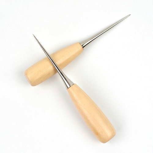 2 x Tool Punching Awls Wooden Handle Holder For Needle Felting Wool ...
