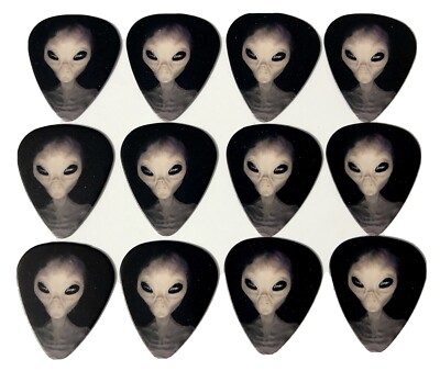 12 pcs ALIEN HEAD ZOOM Guitar Picks Extraterrestrial Aliens - Hot Picks ...