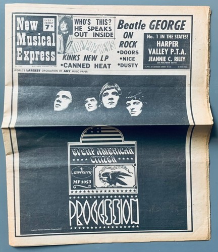NME 1968 UK Magazine JIM MORRISON THE DOORS Mick Jagger GEORGE HARRISON ...