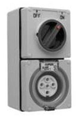 Clipsal 56-SERIES SWITCHED SOCKET 500V 5-Pin Round CHEMICAL GREY- 10A ...