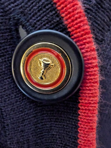 Horst Basler Blue Oversized Cardigan Embroidered Stars Sleeve Stripes L ...