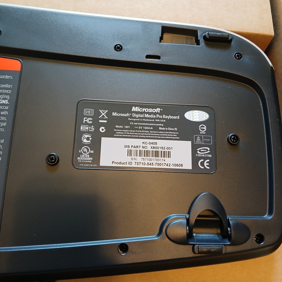 Microsoft Digital Media Pro Keyboard KC-0405 Model 1031 USB Wired ...