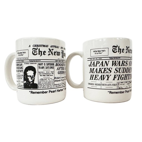 Pearl Harbor Headlines Coffee Mugs NEW YORK TIMES CBS December 7 1941 ...