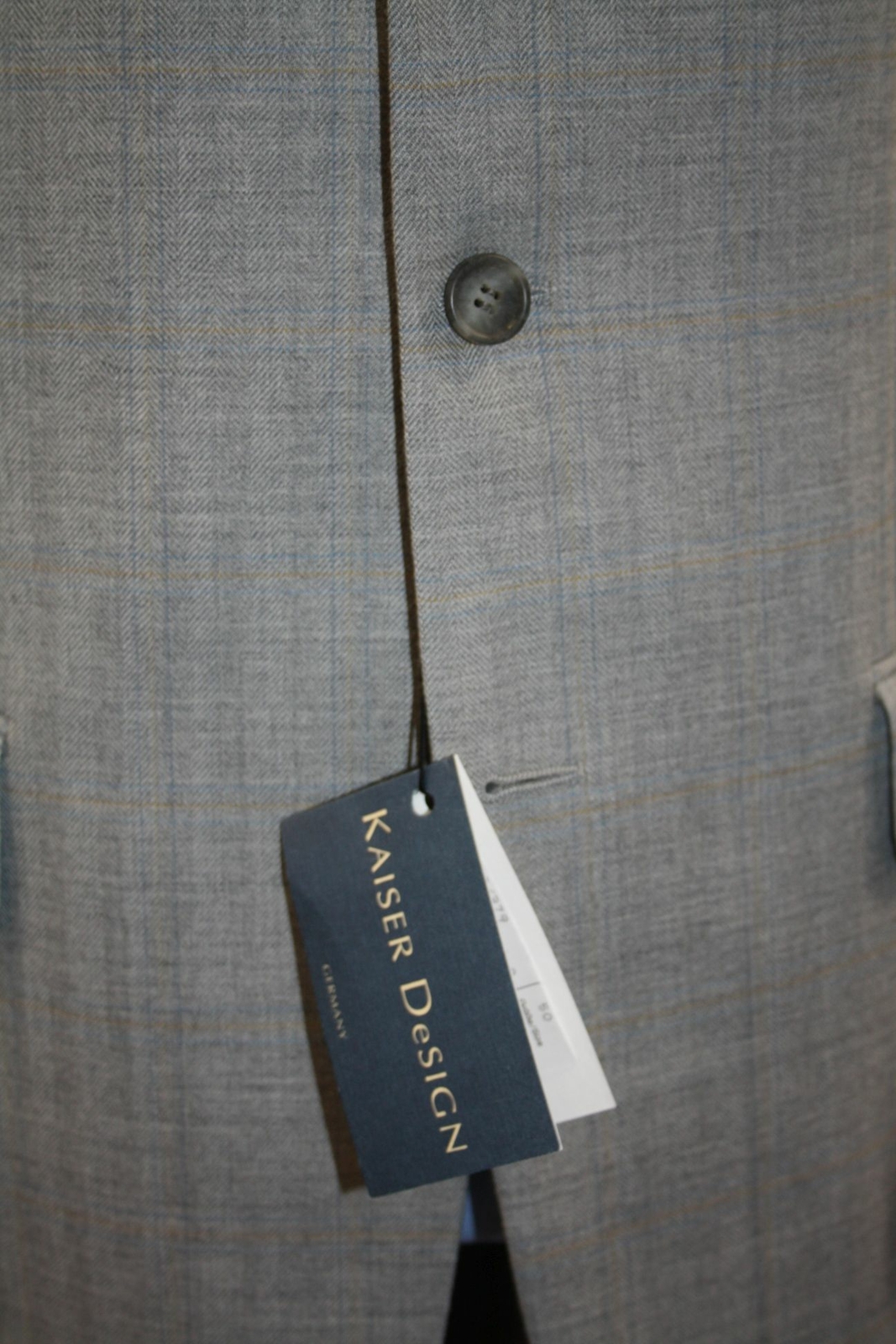 Kaiser Design Sakko Gr.50 grau kariert 100% Schurwolle Einreiher 3 ...