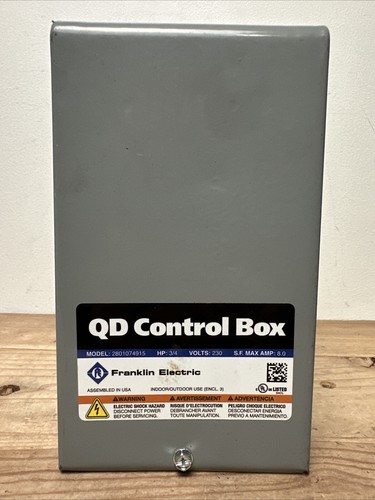 3/4 HP 230V Franklin QD Control Box Submersible Water Pump #2801074915 ...