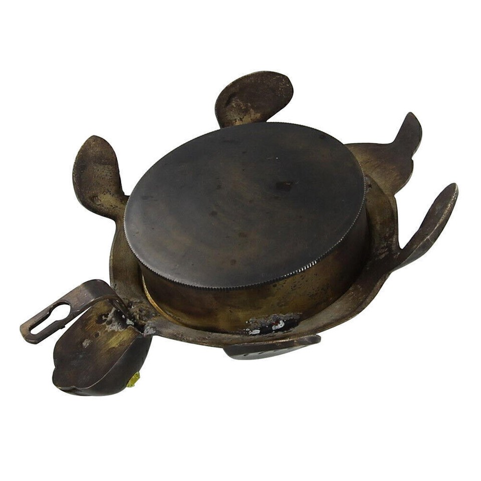 Antique Brass Ball Desk Clock Mechanical Vintage Table Top Decorative ...