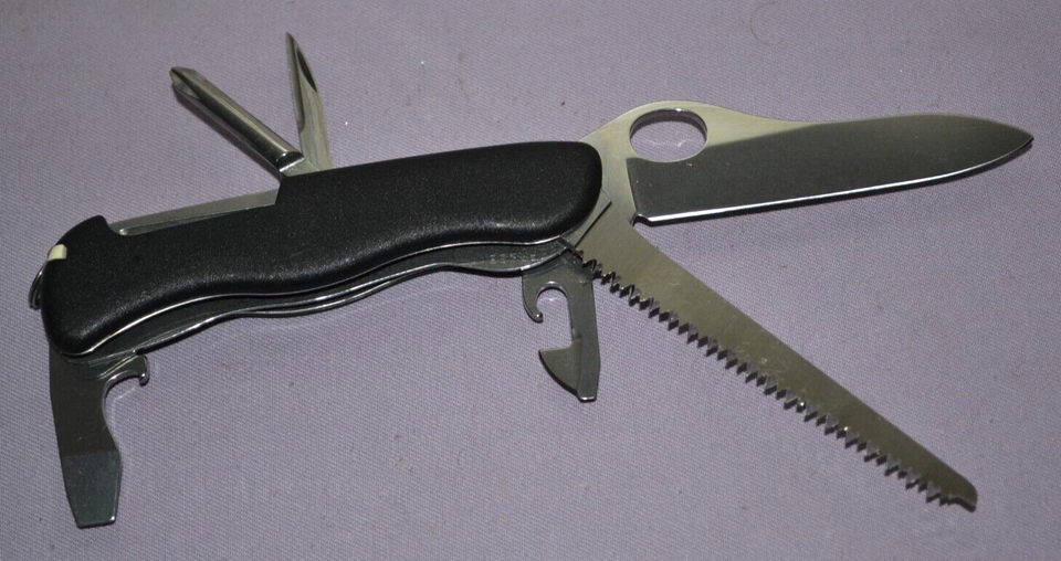 Victorinox One Hand Trekker Black Swiss Army 111MM Multi-tool Knife ...