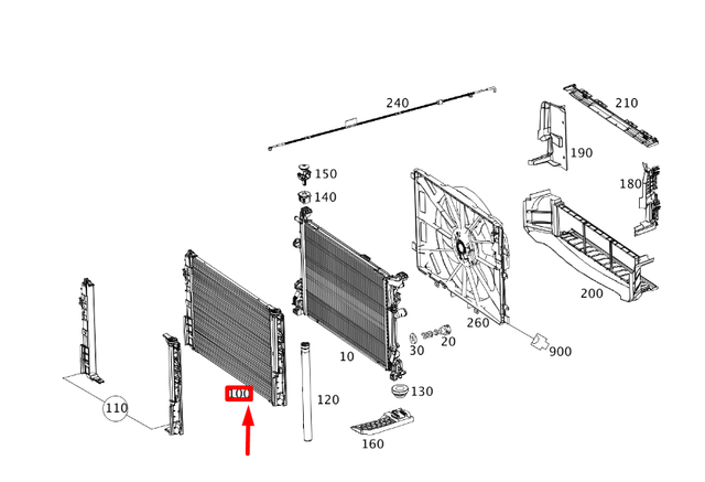 MERCEDES a Class 176 B 246 CLA 117 GLA X156 Genuine Air Con Radiator ...