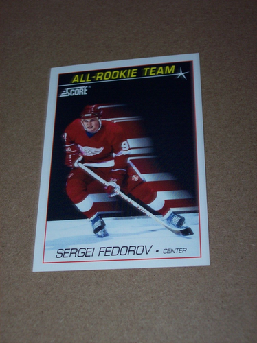 1991 Score hockey Sergei Fedorov all rookie team card #352 Pack Fresh ...