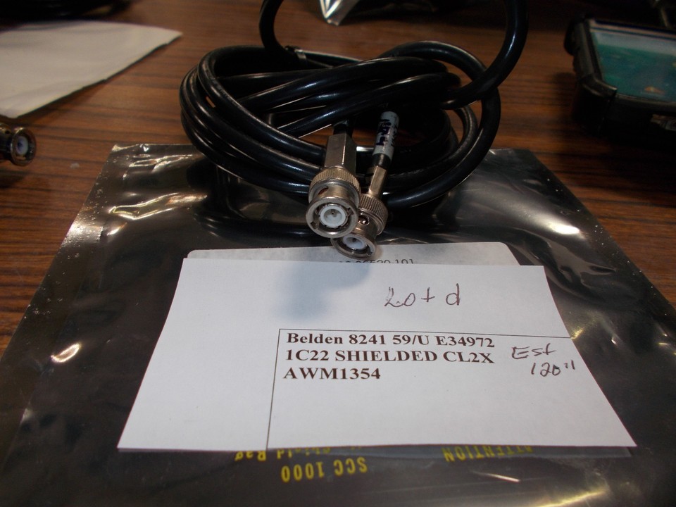 BELDEN 8241 59/U CABLE EST. 120" AWM 1354 SHIELDED E34972,50 OHM BNC ...
