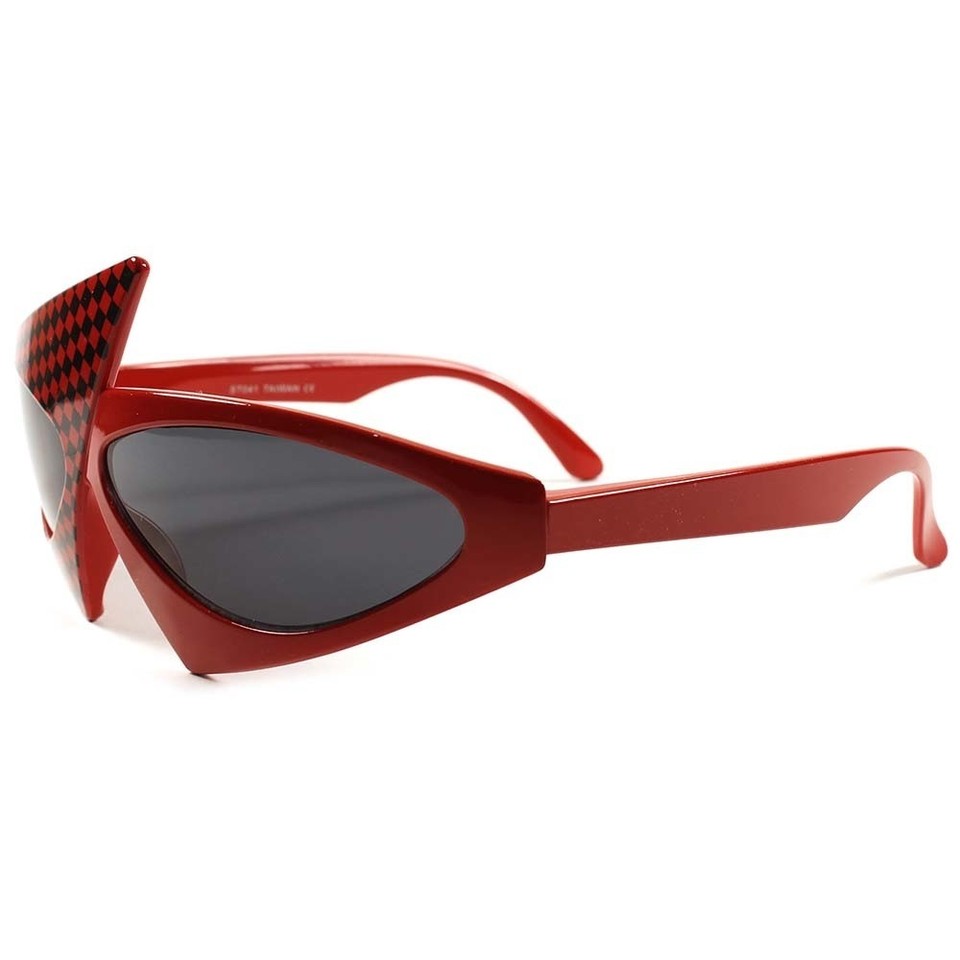 Red Black Checkers Funky Unique Vintage Retro Funky Womens Cat Eye ...