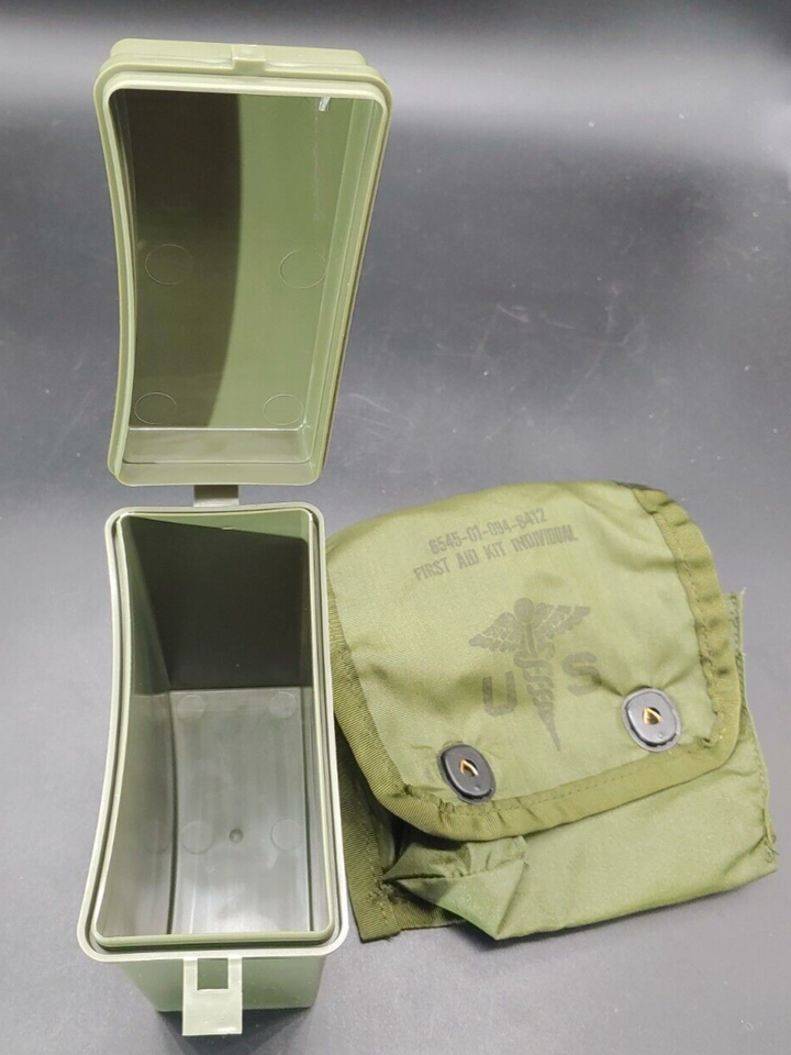 US Military Style First Aid Kit, Individual 6545-01-094-8412 W/ Clips ...