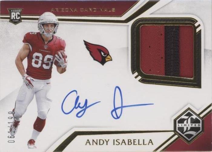 2019 Panini Limited - Rookie Patch Autographs Andy Isabella #121 /199 ...