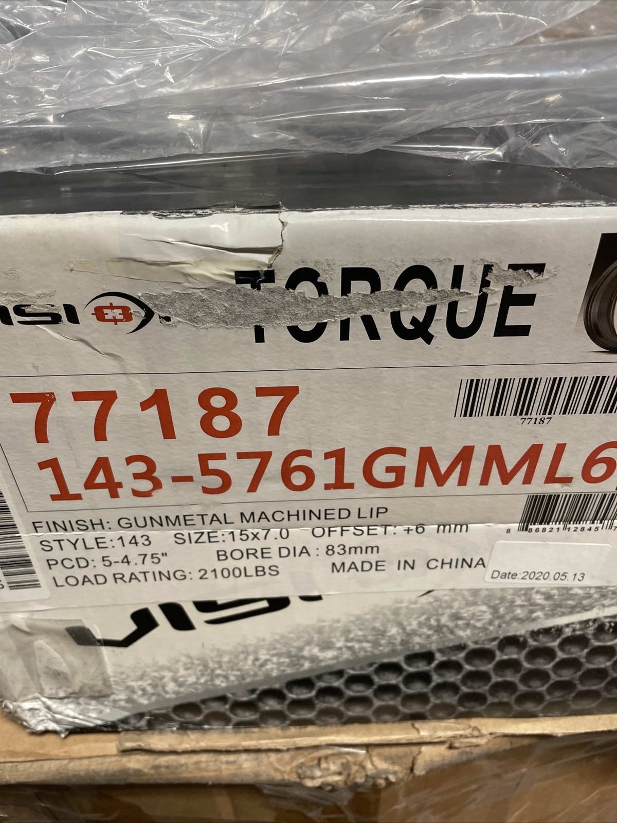 Vision 143-5761GMML6 American Muscle 143 Torque Wheel, 15X7.0 ...