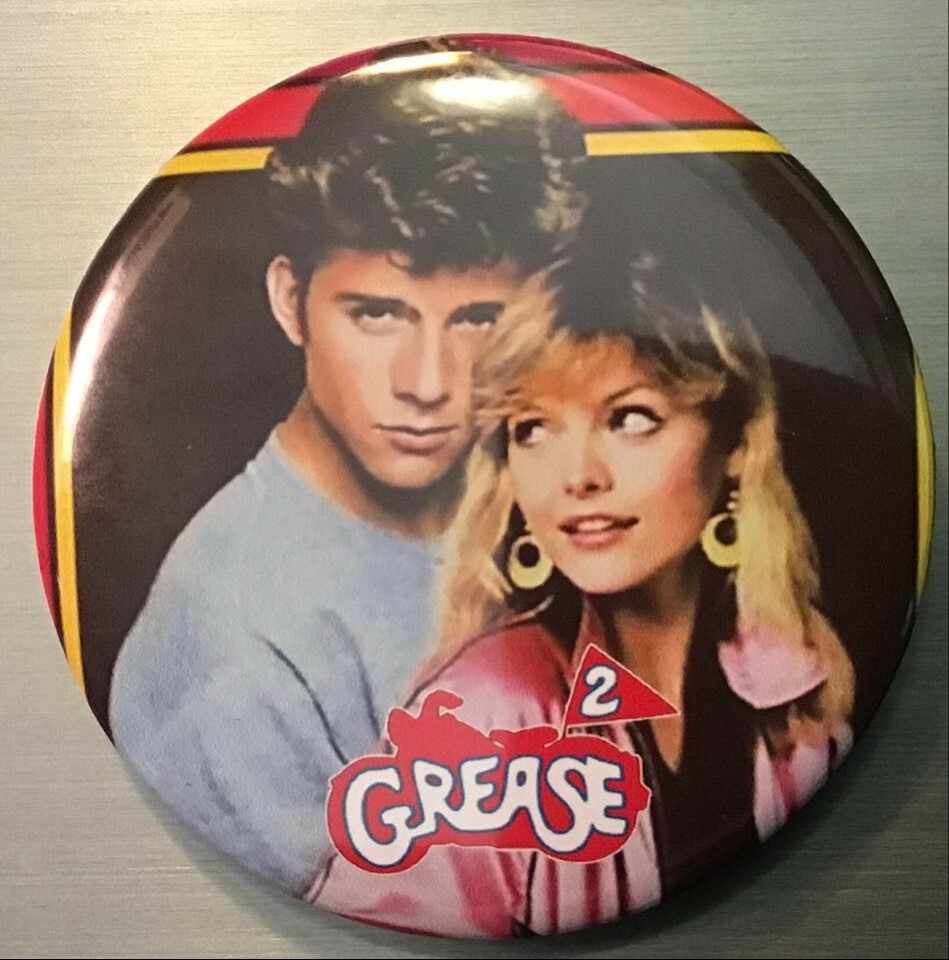 GREASE 2 PIN BUTTON OR MAGNET 2.25"-Michelle Pfeiffer Maxwell Caulfield ...
