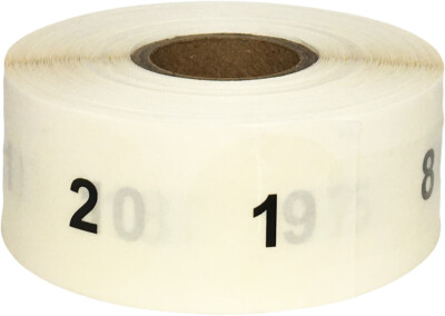 Ultra Clear Consecutive Number Stickers 1 - 1000 | 1" Inch Round | eBay