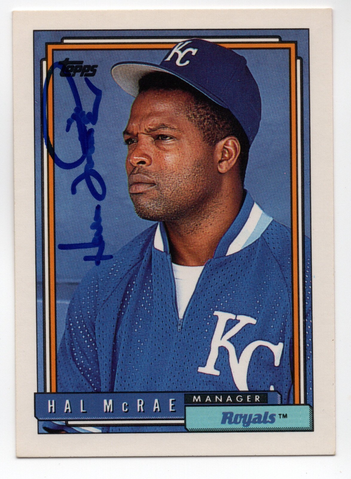 Hal McRae Autograph On a 1992 Topps - Kansas City Royals (Read!) | eBay