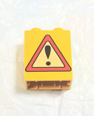 LEGO DUPLO BUILDING BLOCKS CAUTION CONSTRUCTION SIGN YELLOW VINTAGE | eBay