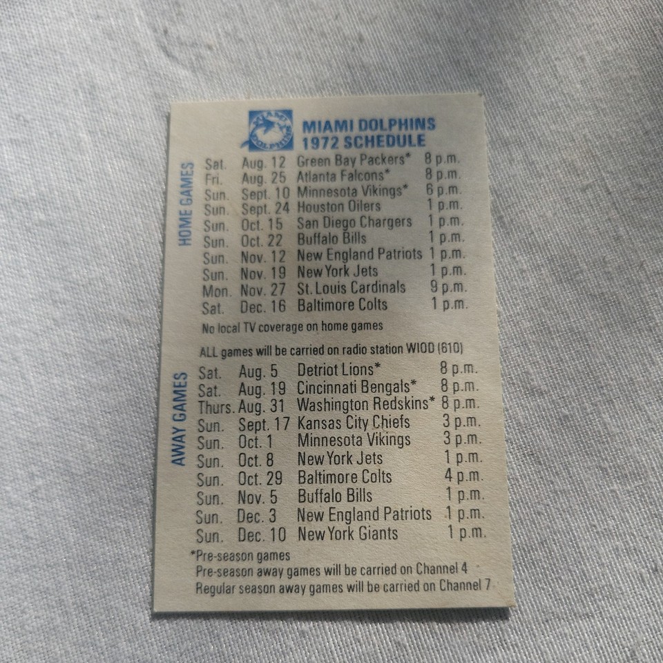 1971 Miami Dolphins Team Photo , Don Shula Photo, 2 Stickers And 1972 ...