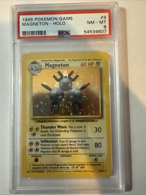 Pokemon 1999 Base Set Shadowless Magneton 9/102 PSA NM-MT 8 | eBay