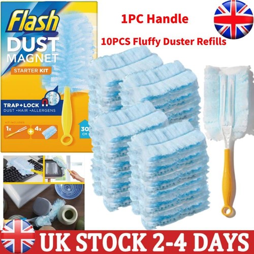 Flash Dust Magnet Duster Kit Traps 1 Handle & 10 Refills for Home ...