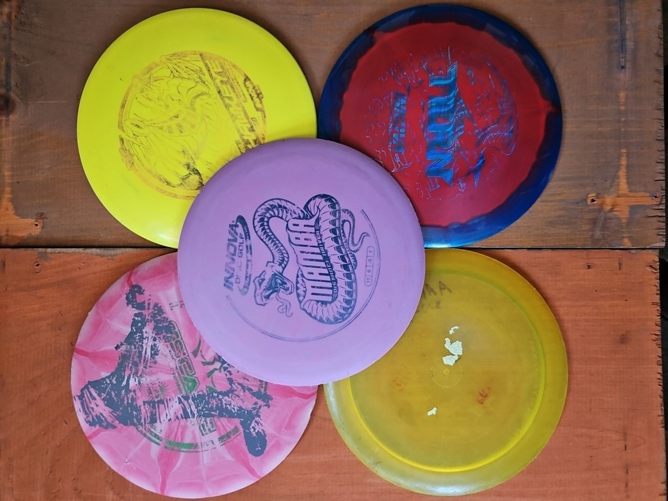 Great Set Of 5 Disc Golf Discs In MIXED Nice Colors, Brand, and numbers ...