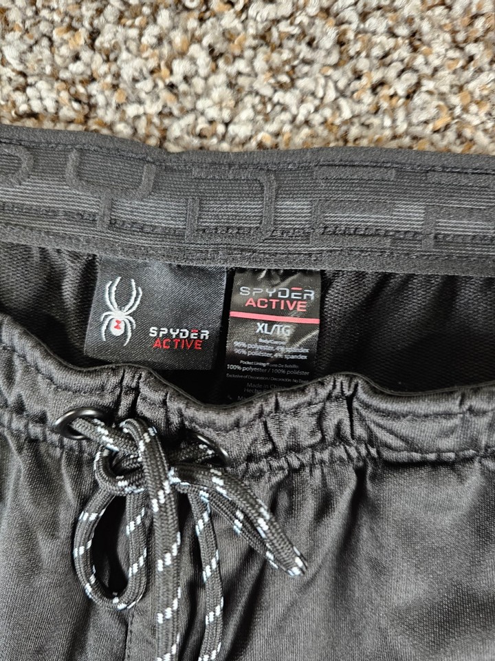 Spyder Active Mens Sz XL Athletic Track Pants Black Tapered Leg | eBay