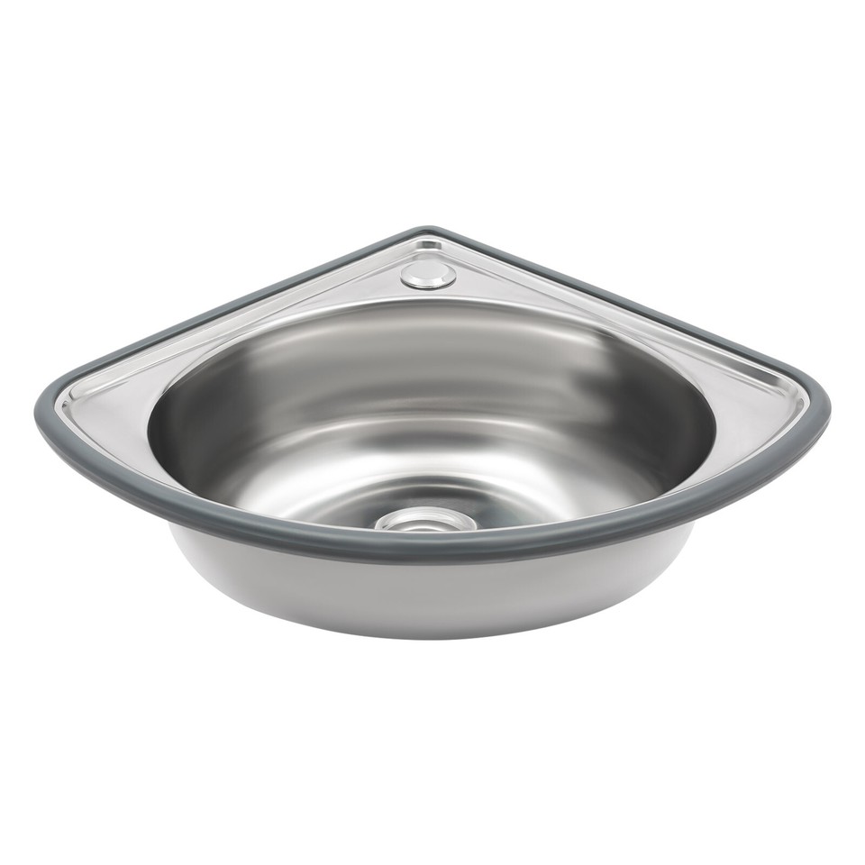 Stainless Steel Small Wall Mount Corner Bathroom Sink With Overflow ...