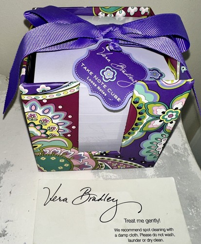 Vera Bradley HEATHER Large TAKE NOTE CUBE Paper LOT Desk Home Bag NWT ...
