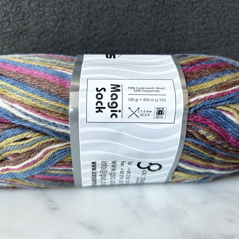 Ice Yarns Magic Sock Wool Blend Variegated Yarn-1 Skein Blue-Purple ...