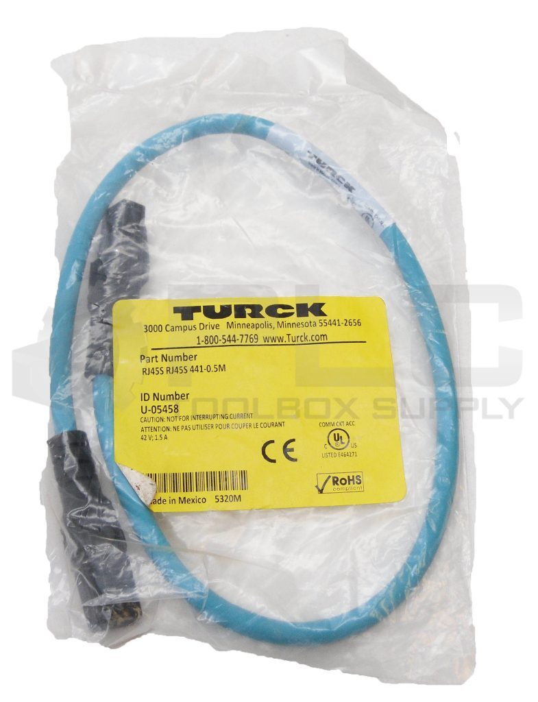 SEALED NEW TURCK RJ45S RJ45S 441-0.5M DOUBLE ENDED CORDSET 0.5M U-05458 ...