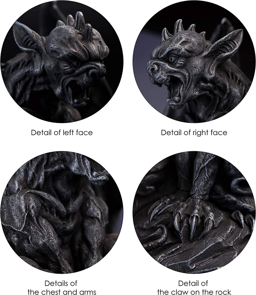 Winged Gargoyle Statue Indoor Outdoor Home Decor Sitting Guardian ...
