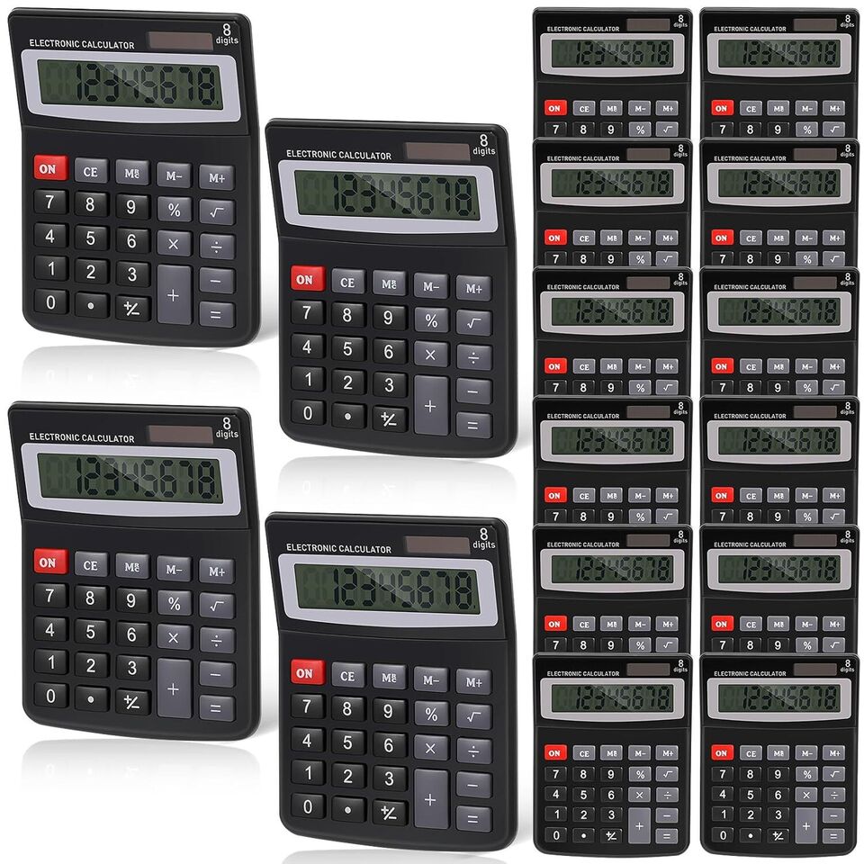 Desktop Calculator 8 Digit Display Battery Solar Basic Big Button ...