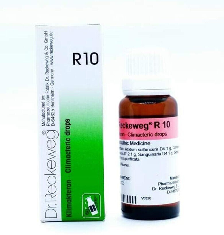 Dr Reckeweg Germany R 10 Cllmacteric Homeopathic 22 ml Drops Free ...