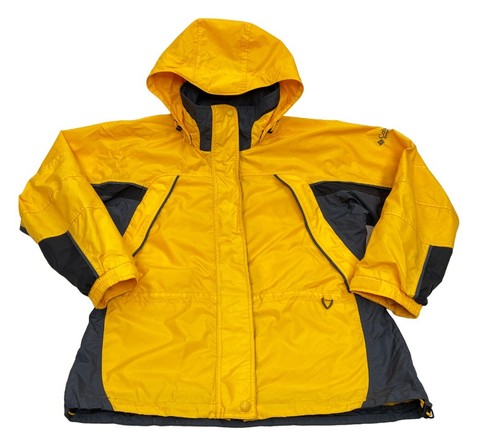 Columbia Fire Ridge Yellow Removable Hood Midweight Vintage Ski Jacket ...